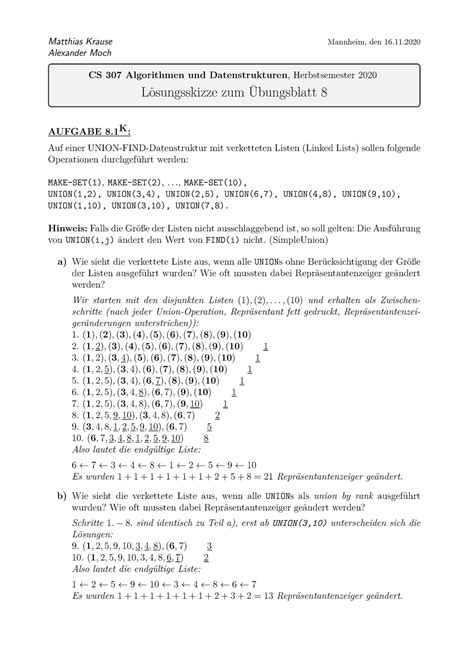 Blatt 08 Lsg HWS 2020 Matthias Krause Alexander Moch Mannheim Den 16