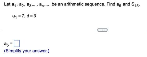 Solved Let A A A An Be An Arithmetic Sequence Find Chegg