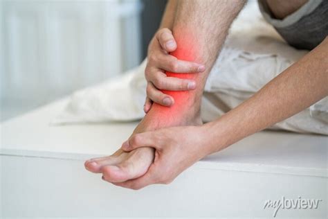Joint Inflammation Foot Pain Man Suffering From Feet Ache At Posters