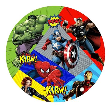 Painel Redondo Tecido Sublimado 3D Vingadores FRD 1907 Felicitá