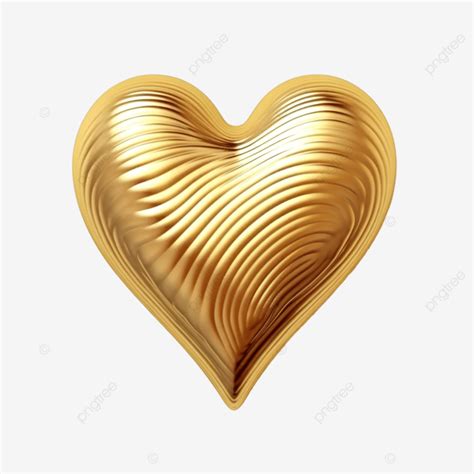 Corazón De Metal Dorado PNG Oro Dorado Metal PNG Imagen para