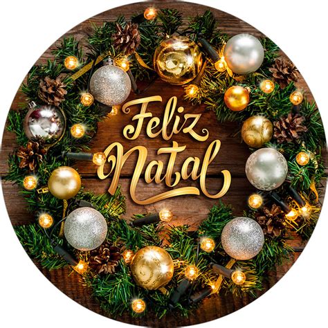 Painel Redondo Tecido Sublimado 3D Natal FRD 6351 Felicitá