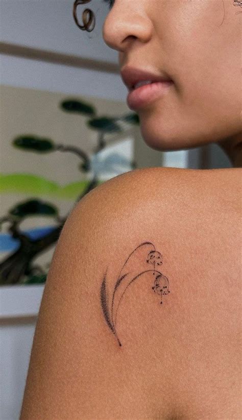 30 Beautiful Flower Tattoo Ideas Lily Of The Valley Petite Tattoos