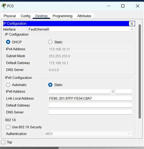 dhcp server configuration in cisco geeksforgeeks