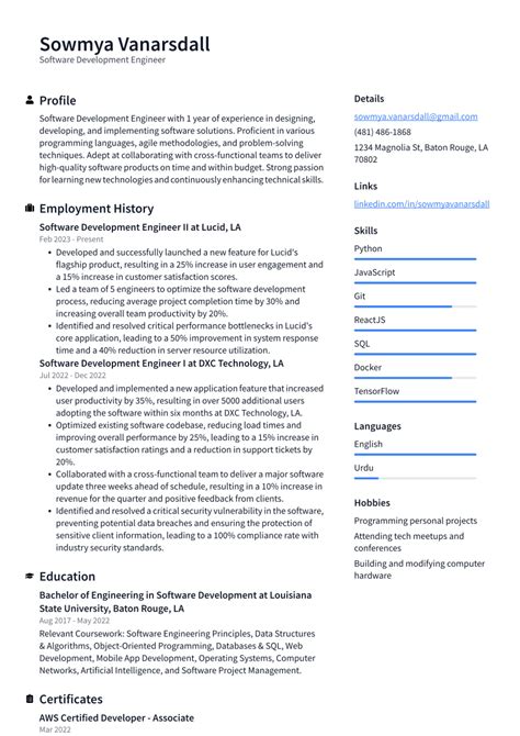 top 18 software development engineer resume objective examples