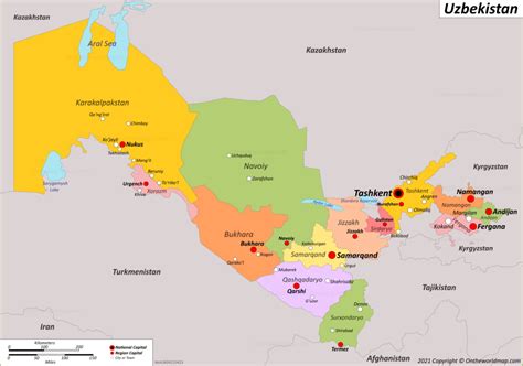 Orta Asya Asyazbekistan Harita Haritalar Zbekistan