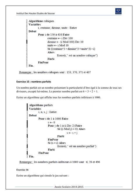 Travaux Dirig S Algorithme Structures De Donn Es Corrig S Pdf