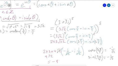 intro to de moivre s theorem youtube