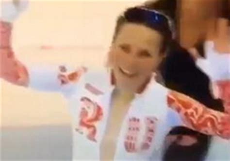 Speed Skater Olga Graf Unzips Bares Chest For Bronze Medal Victory Lap