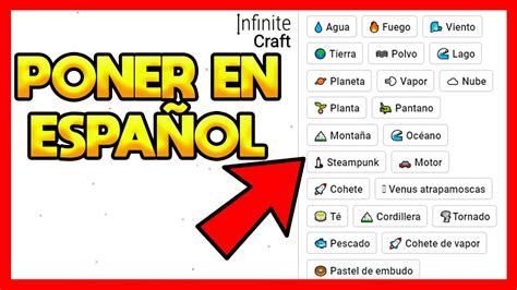 COMO PONER INFINITE CRAFT EN ESPAÑOL YouTube