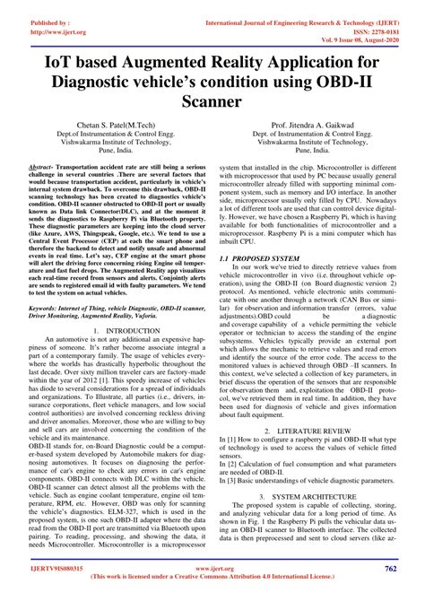 pdf iot based augmented reality application for diagnostic vehicle s condition using obd ii