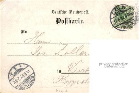 Postkarte Carte Postale Köln Rhein Hotel Kaiser Wilhelm Dom Denkmal
