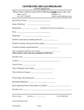 Fillable Online Event Request Form Pdf Fax Email Print PdfFiller