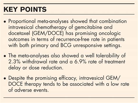 Sequential Intravesical Gemcitabine And Docetaxel Therapy In