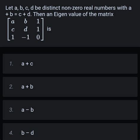 solved let a b c d be distinct non zero real numbers with