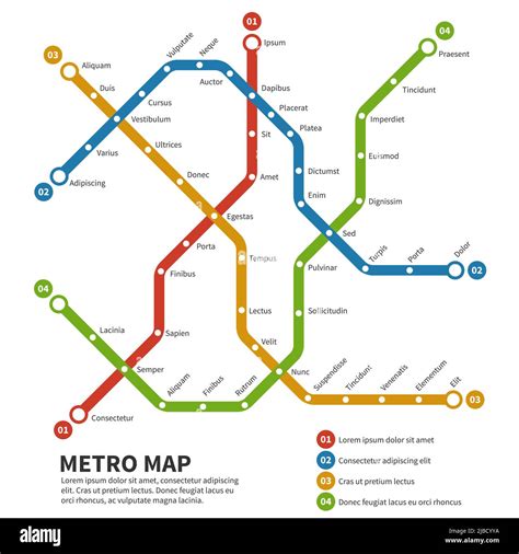 U Bahn U Bahn Vektorkarte Vorlage für Stadtverkehr Schema Karte U