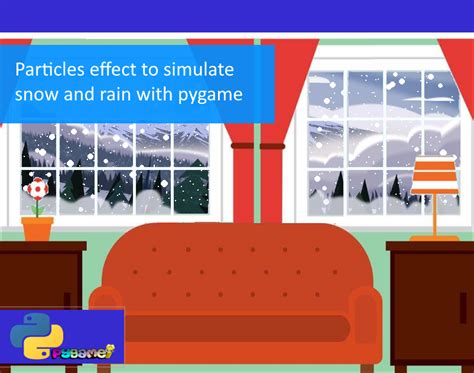 making snow and rain effects with pygame and particle python programming
