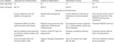 Examples Of Strategic Goals Achieved And Unachieved By Category
