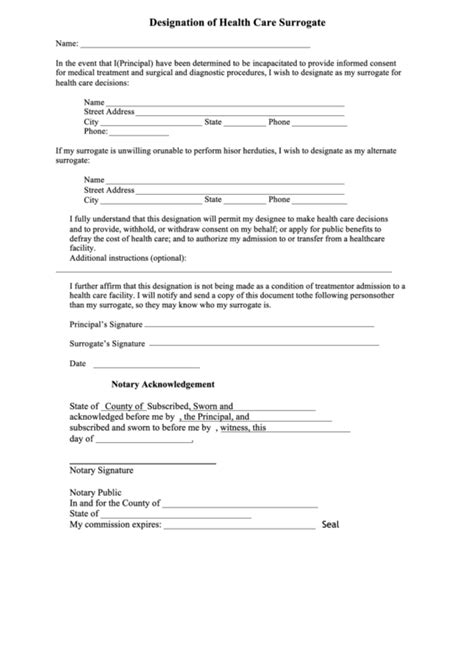 Surrogate Agreement Template