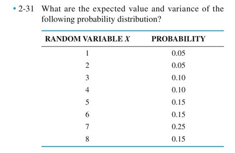 solved 2 31 what are the expected value and variance of the