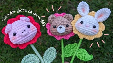 Flor Osito Y Flor Conejito Tejida A Crochet Amigurumi Tutorial Paso A