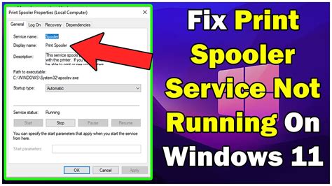 How To Fix Print Spooler Service Not Running On Windows 11 YouTube