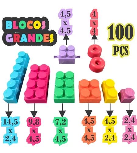 Brinquedo Blocos De Montar 100 Peças Grandes Infantil Parcelamento