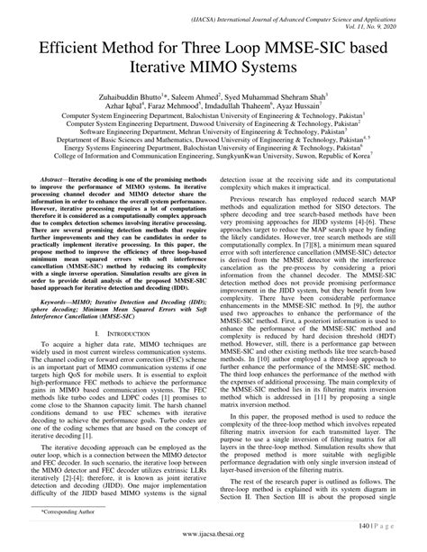 pdf efficient method for three loop mmse sic based iterative mimo systems