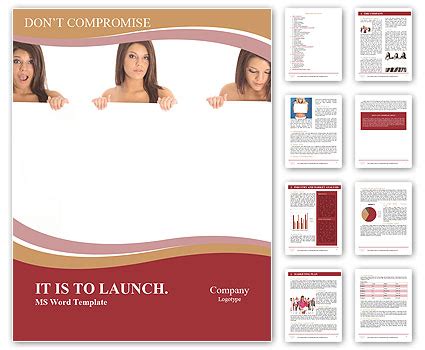 Naked Woman Behind White Board Word Template Design Id