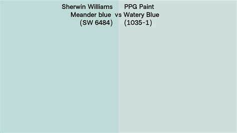 Sherwin Williams Meander Blue SW 6484 Vs PPG Paint Watery Blue 1035