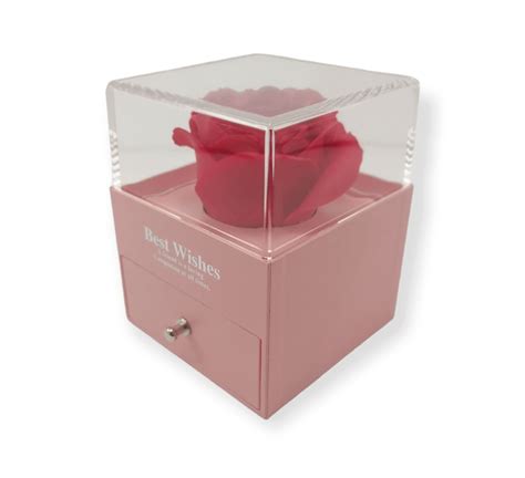 Caja de Joyería con Rosa Preservada de jabón Best Wishes MEWUTA