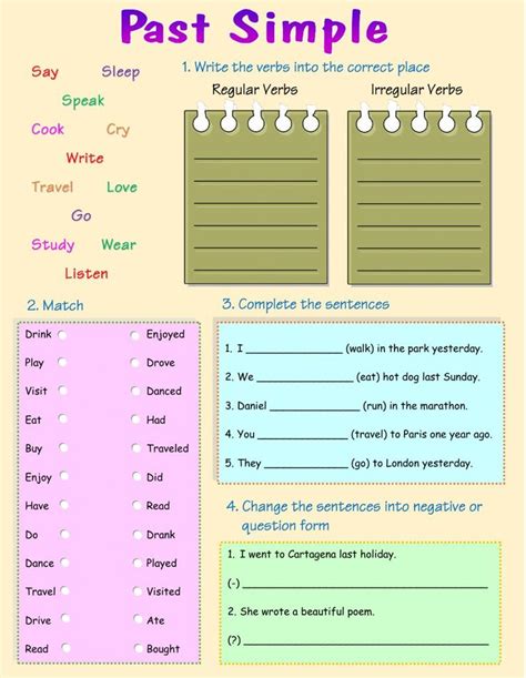 Past Simple Regular And Irregular Verbs Interactive Worksheet