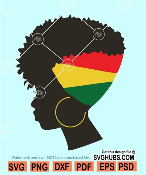 Jamaica Afro Woman Svg Afro Woman With Turban Svg