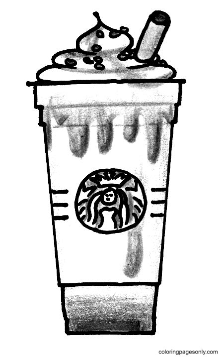 Starbucks para colorear y Pintar Imágenes Para Dibujar Gratis