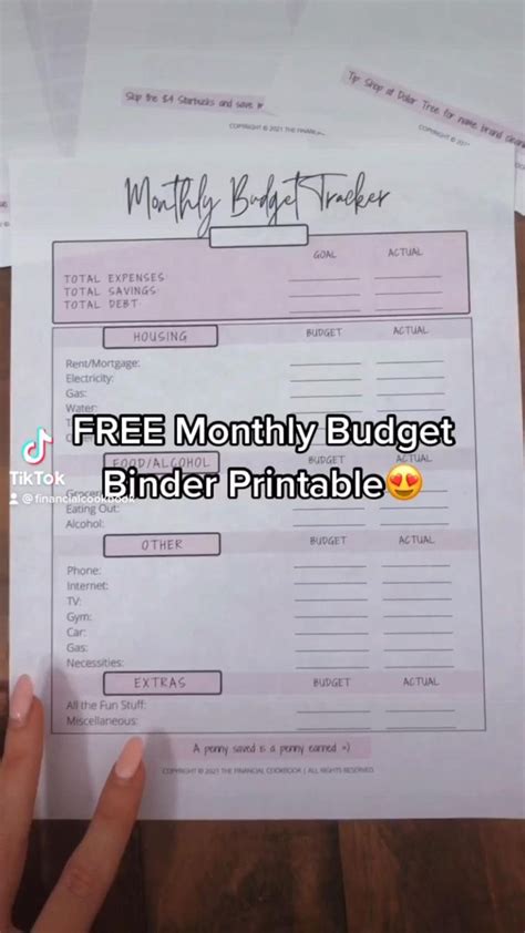 FREE Monthly Budget Binder Printable Budgeting Monthly Budget