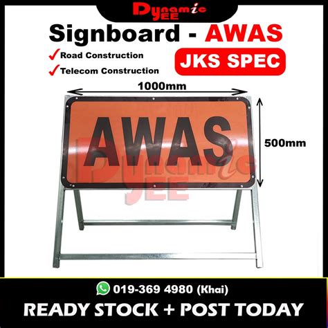 Awas Signboard For Construction Telecom Use Tmsb Shopee Malaysia