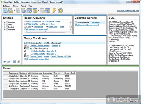 easy query builder screenshots