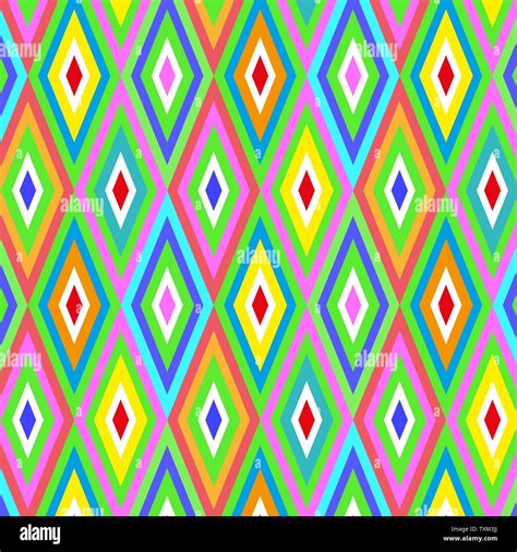 Seamless Vector Geometric Rhombus Color Pattern Background Stock Vector