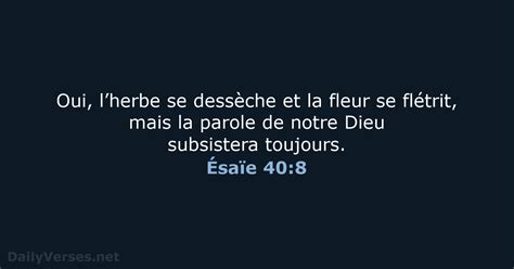 16 avril 2022 Verset Biblique du Jour BDS Ésaïe 40 8