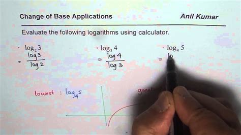 how to evaluate logarithms with different base using calculator youtube