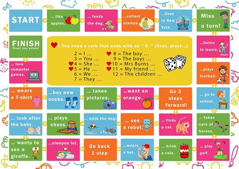 Present Simple Tense Boardgame Teaching Resources Simple Present