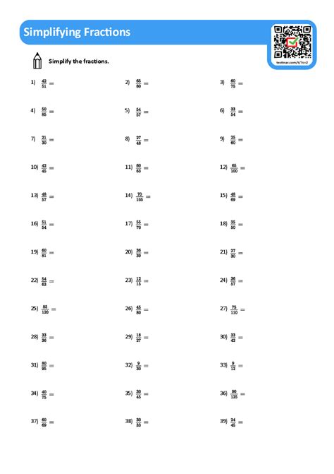 Reducing Fractions Worksheet Have Fun Teaching Worksheets Library