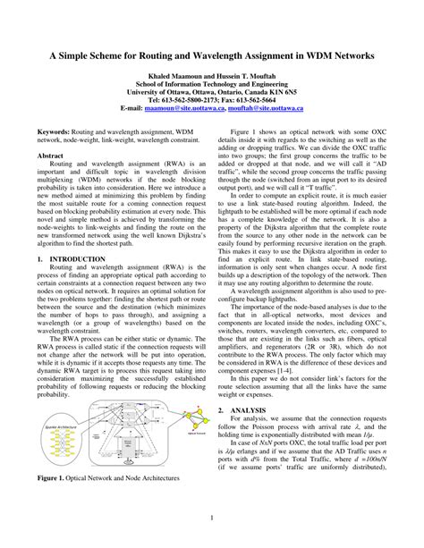 pdf a simple scheme for routing and wavelength assignment in wdm networks