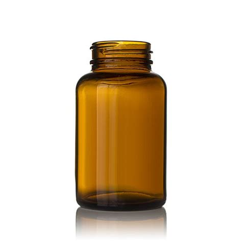 120cc Amber Wide Mouth Packer Round Glass Bottle 38 405 Neck