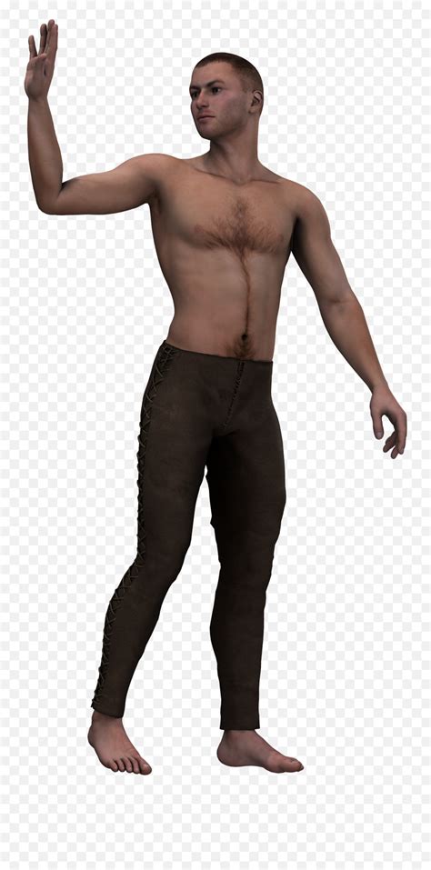 Man With A Naked Torso And Arm Raised Standing Png Arm Png Free
