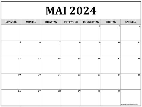 Mai 2024 Kalender Auf Deutsch Kalender 2024