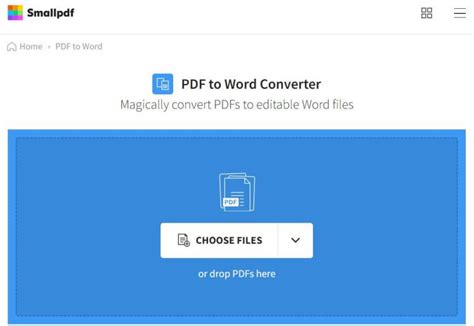 how to use smallpdf to convert pdf to word for free