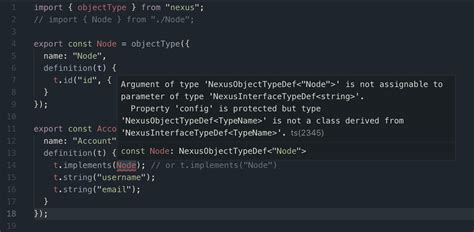 argument of type nexusobjecttypedef is not assignable to parameter of type