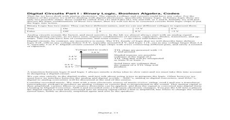 digital circuits part i binary logic boolean algebra codes · pdf filedigital circuits part i