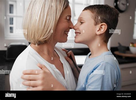Shot Of A Mother And Son Hugging And Being Affectionate Stock Photo Alamy